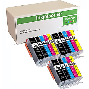Inkjetcorner Compatible Ink Cartridges Replacement for PGI-280XXL CLI-281XXL PGI 280 XXL CLI 281 for use with TR8620A TR8622A TR8620 TR8622 TS6320 TS9520 TS702A TR8520 TS6220 TR7520 (15-Pack)
