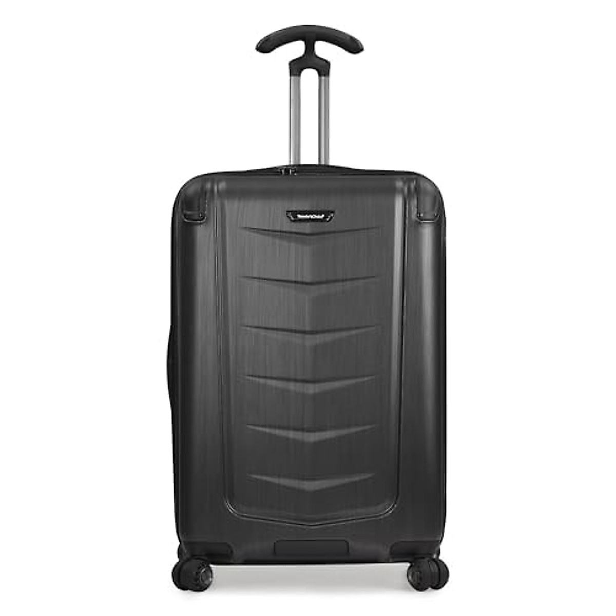 Traveler's Choice Silverwood Polycarbonate Hardside Expandable Spinner Luggage, Brushed Metal, Checked-Medium 26-Inch