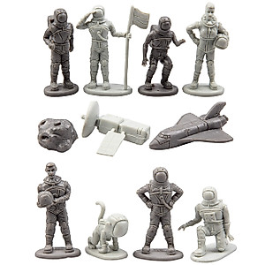 Space & Astronaut Action Figure Toy Playset- 100+ Pcs with 11 Unique Characters- Astronauts, Asteroids, Rockets, & More- Great for Party Favors, Decorations, Dioramas, School Projects, Gifts for Kids