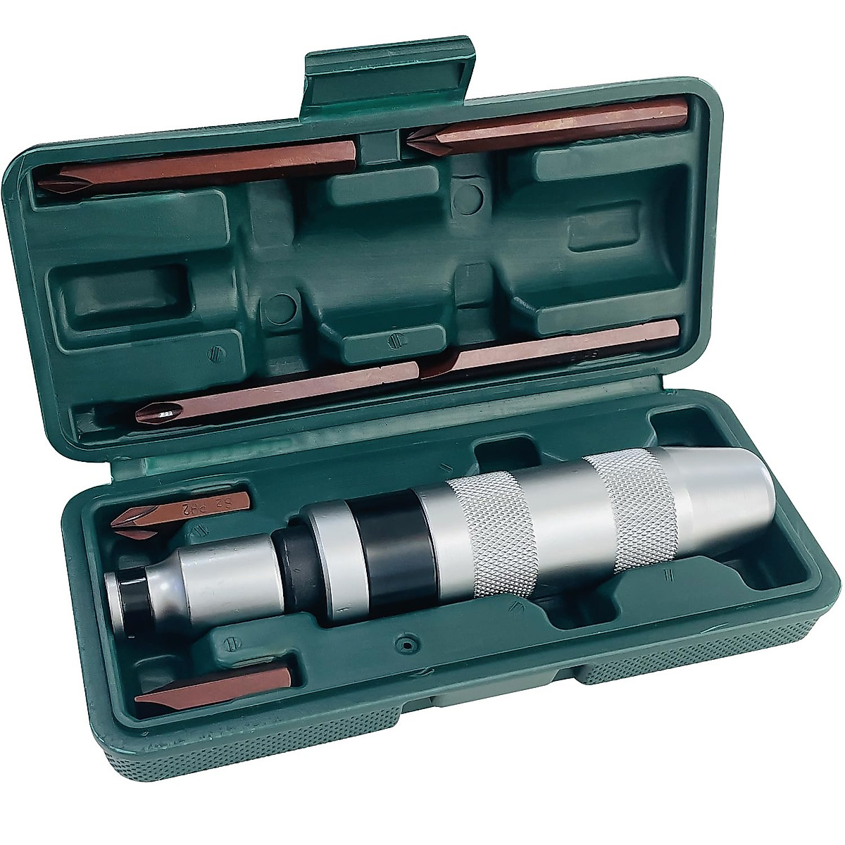 Sutekus 1/2 Inch Drive Manual Impact Driver Set Reversible Hand Held Impact Screwdriver with S2 Steel Bits for Disengage Rusted Fasteners or Frozen, 7Pcs