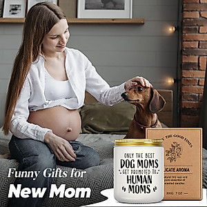New Mom Gifts for Pregnant Women, Funny Dog Mom Pregnancy Gift for Expecting Mom, Mother to be Gift for First Time Moms, Congrats on Pregnancy Present for Wife Friend Sister, Lavender Scented Candle