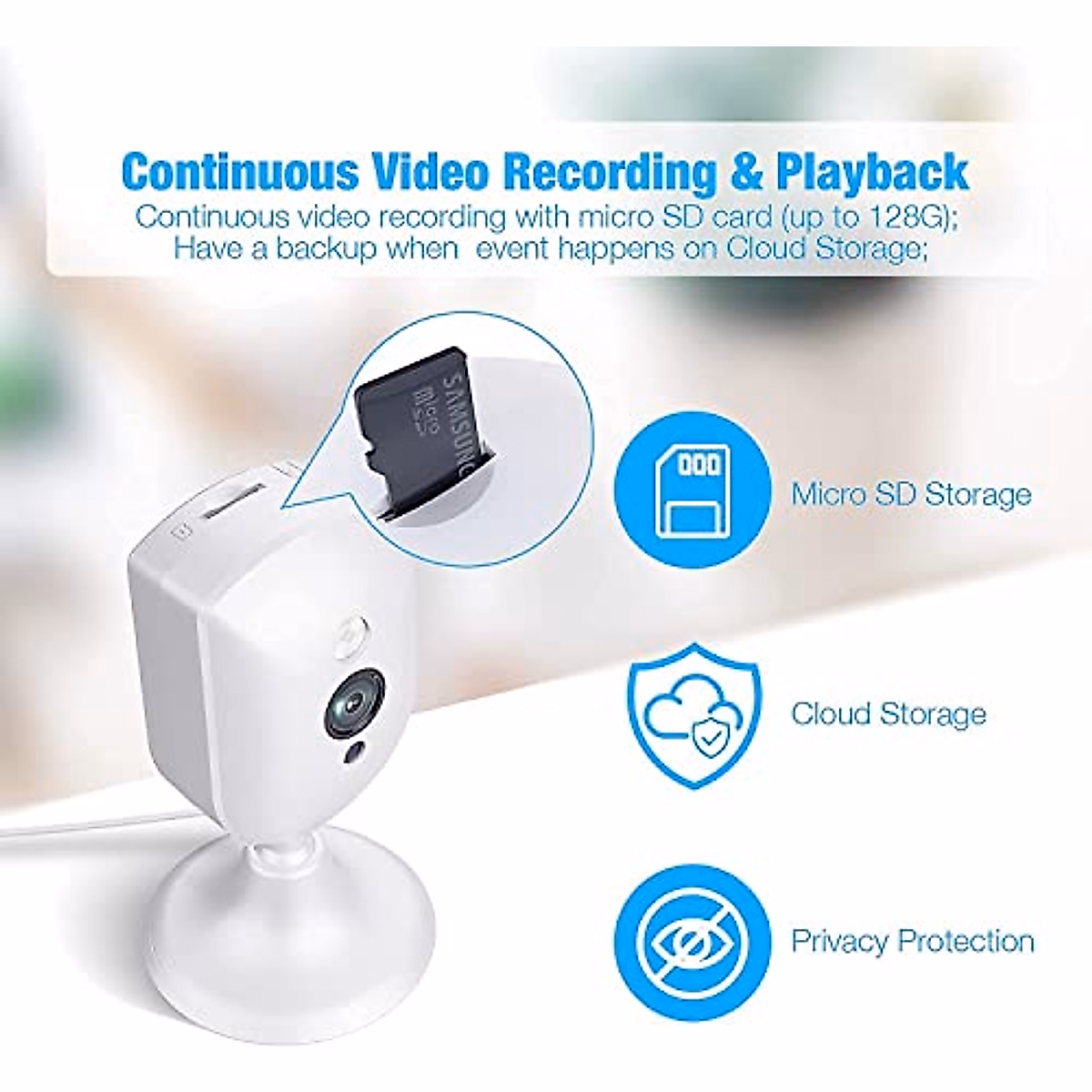 Home Security Cameras 4pcs with 1080P Night Vision Sound/Motion Detect, Indoor Cameras with Phone app, Surveillance IP Cameras Work with Alexa, 2 Way Talk Live Video for Baby Monitor/Pet/Kids