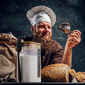 Cygnet Glass sourdough starter jar 50 Oz Fermentation tank with wood lid, fermentation tank, thermometer, silicone tank spatula, blackboard label and marking-used to store yeast starter