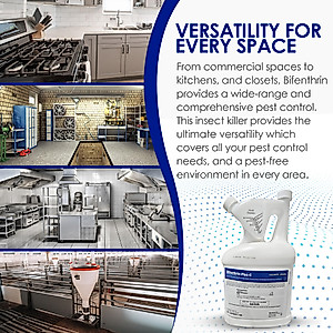 Bifenthrin-Plus-C Insecticide (1 Gal) - Roach Killer Indoor Infestation, Termite Treatment, Ant Control & Wasp Spray - Home Defense Pest Control, Residential, Commercial, and Industrial Use