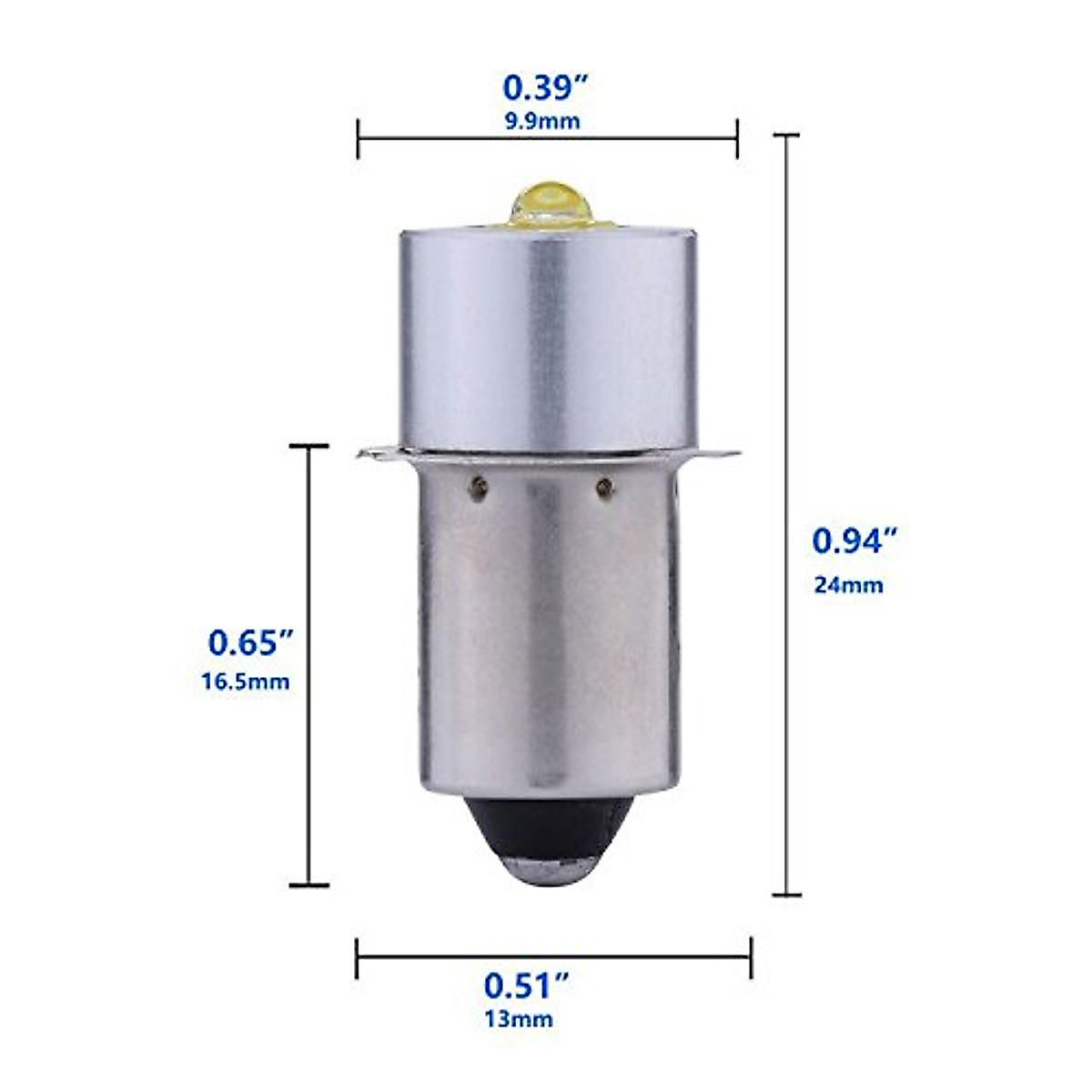 JOMITOP LED Bulb Replacement for Flashlight DC 4-24V, 3W 200LM, 4.5V 6V 9V 12V 15V 18 V Replacement Bulbs for 3 4 5 6 C/D Flashlights Torch