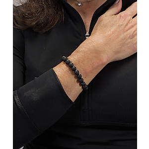 Cherry Tree Collection - Small, Medium, Large Sizes - Gemstone Beaded Bracelets For Women and Men - 8mm Round Beads (Lava - Medium)