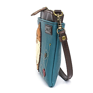 Chala Group Chala Handbags Pomeranian Mini Crossbody Handbag Purse- Convertible Straps, Turquoise