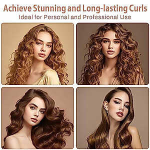 3 in 1 Auto Rotating Curling Iron - TOP4EVER Automatic Hair Curler with Interchangeable Curling Wand (0.75", 1", 1.25"), Adjustable Temp, Instant Heat Hair Styling Hot Tools for All Hair Types
