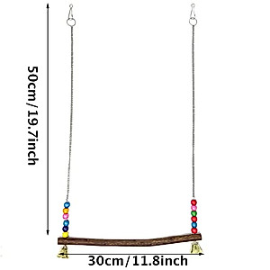 Honbay Hens Swing Chicken Toy Wooden Handmade Bird Swing Bird Toy for Large Bird Parrot Hens Cock Macaw
