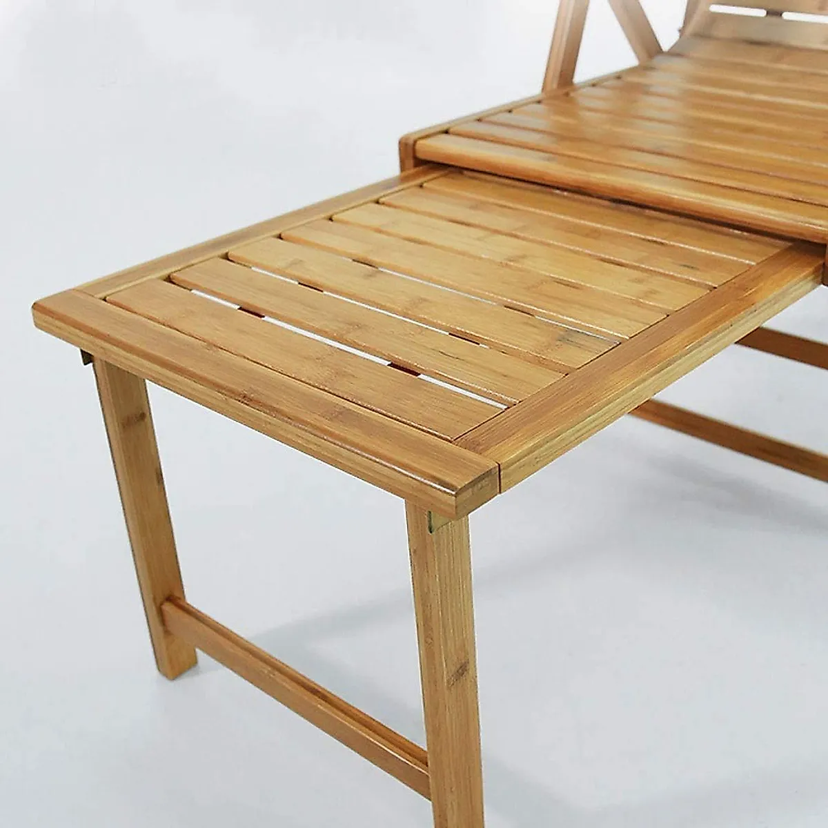 Sun Lounger Garden Chairs Balcony Recliner, Bamboo with Telescopic Foot Pedal Deck Chair Sun Lounger Outdoor Garden Patio Gravity Reclining Chair (Size, Bamboo 4.5cm),Bamboo 4.5cm