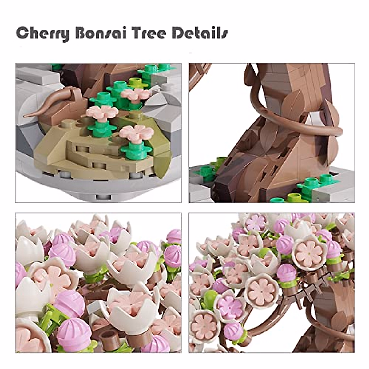 EasyAgo Mini Bricks Cherry Blossom Tree Building Sets, Sakura Bonsai DIY Simulation Plant Series Creative Toys,Birthday Gift for Adults Women Teens Kids 6+ Years Old(Not Compatible with Lego Blocks)