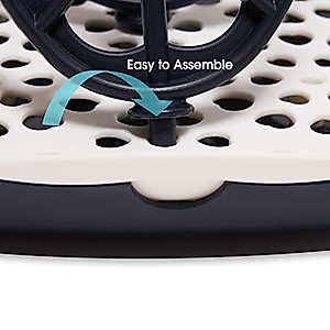 MOTHER-K Baby Bottle Drying Rack with Tray, Adjustable Holder for Bottles, Pacifier, Pump Parts and Accessories (Navy)