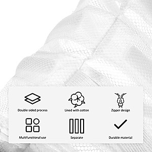 DIKACA Dry for Mesh Organization Cloth Bags Zipper Running Bras Washing Drying Cleaner Pouch Socks Sneaker Lazy White Clothes Machine Storage Wash Bag: Shoes Reusable Organizer Washer