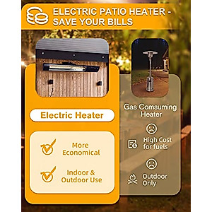 Star Patio Electric Patio Heater, Outdoor Wall Mounted Heater, Infrared Heater with Remote, Instant Heating1500W, IP55 Waterproof Outdoor Heaters, Without Bright Light, STP2580-RM-S