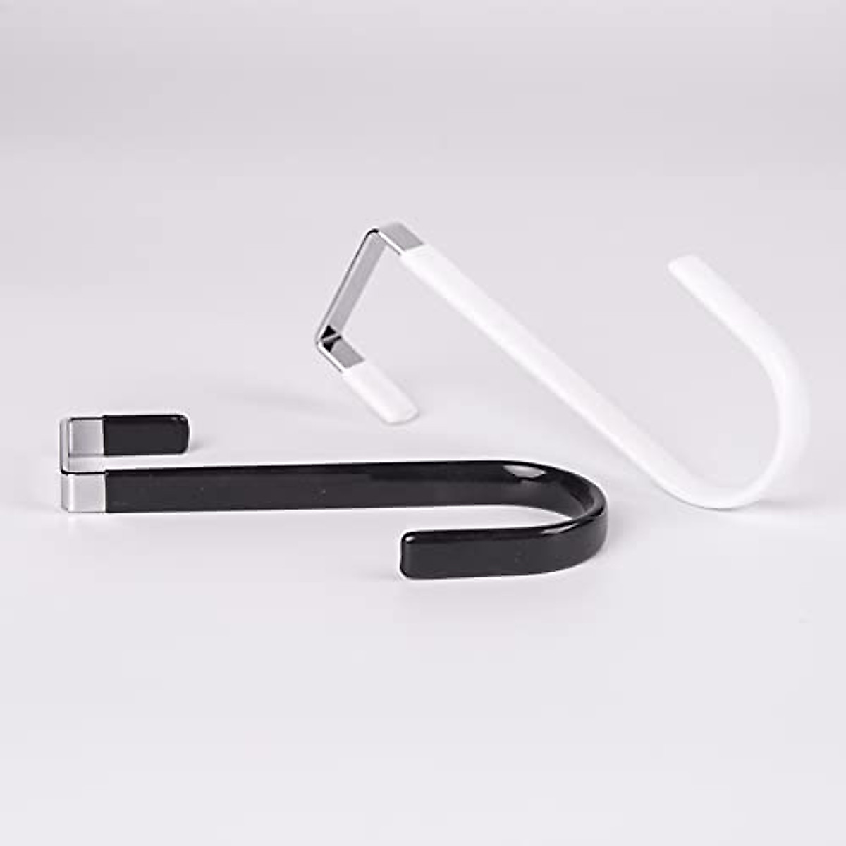 UUYYEO 6 Pcs 13cm Over The Door Hooks Bathroom Door Hooks Back of Door Towel Racks Glass Door Towel Hangers Clothes Hanging Door Hooks Black