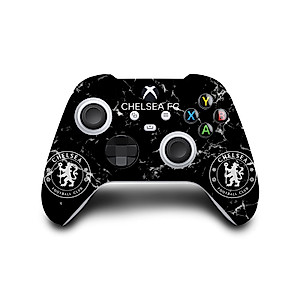 Head Case Designs Officially Licensed Chelsea Football Club Black Marble Mixed Logo Vinyl Sticker Gaming Skin Decal Cover Compatible With Xbox Series X Console and Controller Bundle