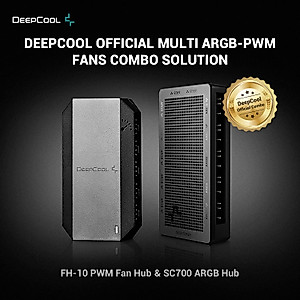 DeepCool FH-10 Integrated Fan Hub, Powering up to 10 Fans (3-pin Non-PWM or 4-pin PWM), Occupying only One 4-pin Motherboard Header