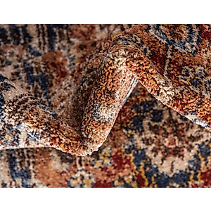 Unique Loom Utopia Collection Traditional Classic Vintage Inspired Area Rug with Warm Hues, 8' x 10' Rectangle, Terracotta/Blue