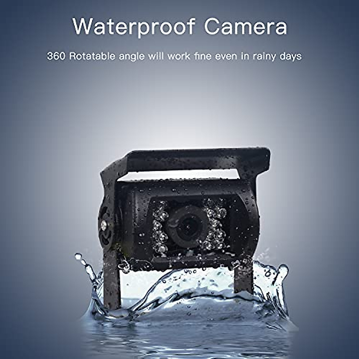 RV Backup Camera System, 7 inch 1080P HD Monitor Vehicle Backup Camera, Waterproof Rear View Camera with Night Vision 18 IR LED Reverse Truck Wired Back Up Camera for Cars/Trailer/Van/Jeep/SUV