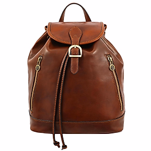Time Resistance Leather Backpack Full Grain Real Leather Small Rucksack
