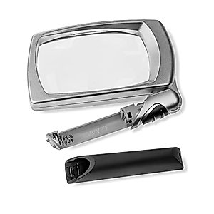 Carson LED Lighted 2.5X Power Rectangular Magnifier with Folding Collapsible Handle (MJ-30)