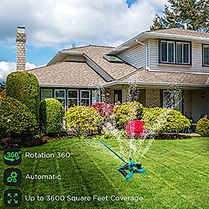 GrowGreen Sprinklers for Yard, Rotating Lawn Sprinkler, Sprinklers for Yard Large Area, Powerful and Even Watering for Lawns and Gardens, Water Sprinkler