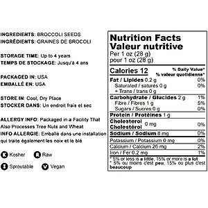 Broccoli Seeds for Sprouting, 8 Ounces – Vegan, Kosher, Sirtfood, Bulk. Rich in Sulforaphane, Vitamin C, Vitamin A. Great for Growing Sprouts, Microgreens. High Germination Rate