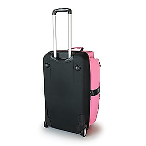 Travolution® – Newly Designed Garment Rack 28 inch Duffel with Wheels, Collapsible Lightweight Drop-Bottom Dance Costume Travel Luggage, Pink/Black…