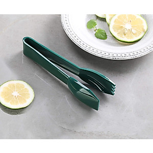 New Star Foodservice 35599 Utility Tong, High Heat Plastic, Straight Edge, 6 Inch, Set of 12, Green