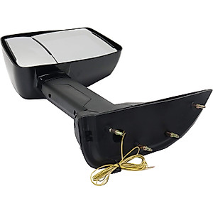 Kool Vue Mirror Set Compatible with 2003-2014 Ford E-150, 2003-2005 E-150 Club Wagon, 1992-2002 E-150 Econoline, Towing, Manual Adjust, Non-Heated, Paintable, Manual Folding, In-housing Signal Light