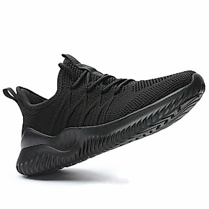 Women's Ladies Tennis Shoes Running Walking Sneakers Work Casual Comfor Lightweight Non-Slip Gym Trainers Black