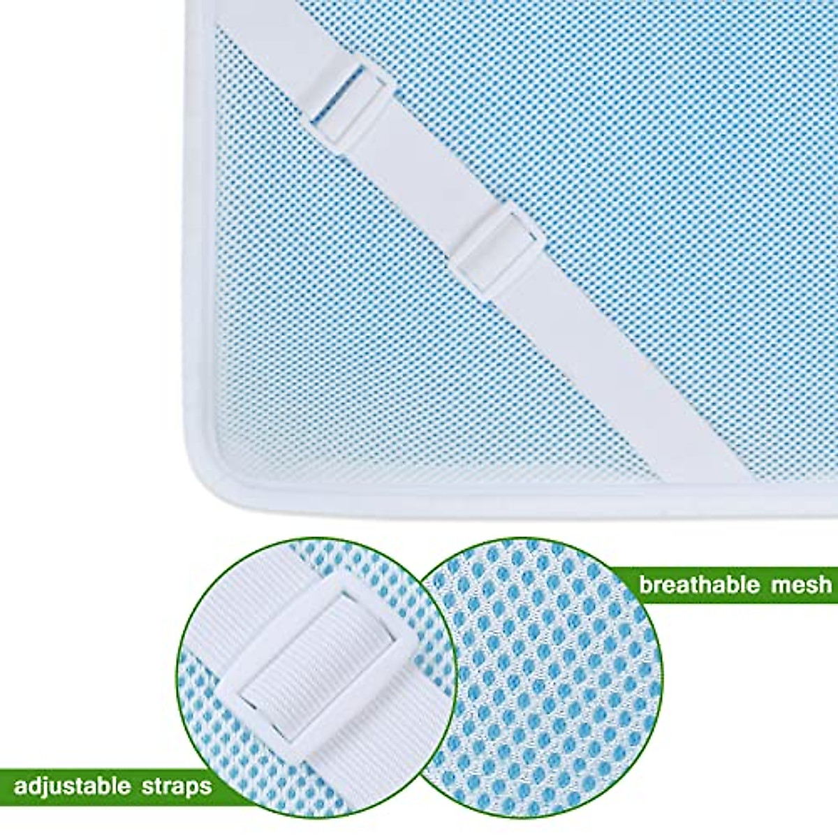 Mattress Topper Cover Queen Size (Only Cover) 3 Inch Mattress Protector Breathable Bamboo Zippered Removable Mattress Encasement with Adjustable Straps for Latex Mattress Topper Memory Foam Cover