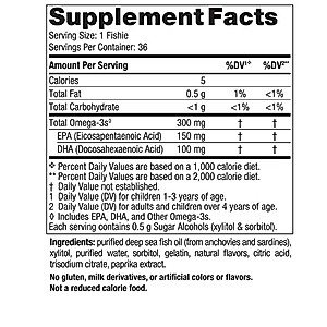 Nordic Naturals Nordic Omega-3 Fishies, Tutti Frutti - 36 Fishies - 300 mg Total Omega-3s with EPA & DHA - Healthy Brain, Mood, Vision & Immune System - Non-GMO - 36 Servings