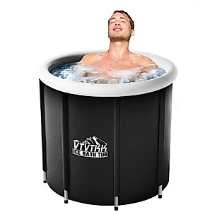 Cold Plunge Tub Outdoor,Large Ice Bath Tub for Athletes, VTVTKK Portable Ice Bath, Ice Tubs for Cold Plunge, Ice Cold Therapy Bath Outdoor, Ice Bath barrel for Adults