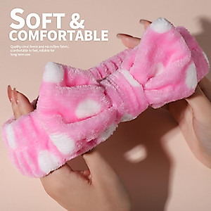 Teenitor Bow HeadBands, Women Headbands for Makeup Cosmetic Facial Shower Spa Elastic Hair Band Hairlace Headband for Baby girls Yellow Blue Green Purple Pink, 5pcs