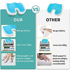 Hip and Butt Support redefined: Long-Lasting Tailbone Chair Cushion The Ultimate Orthopedic Seat Pillow for Coccyx and Sciatica Pain Relief - Say Goodbye to Office Chair Discomfort