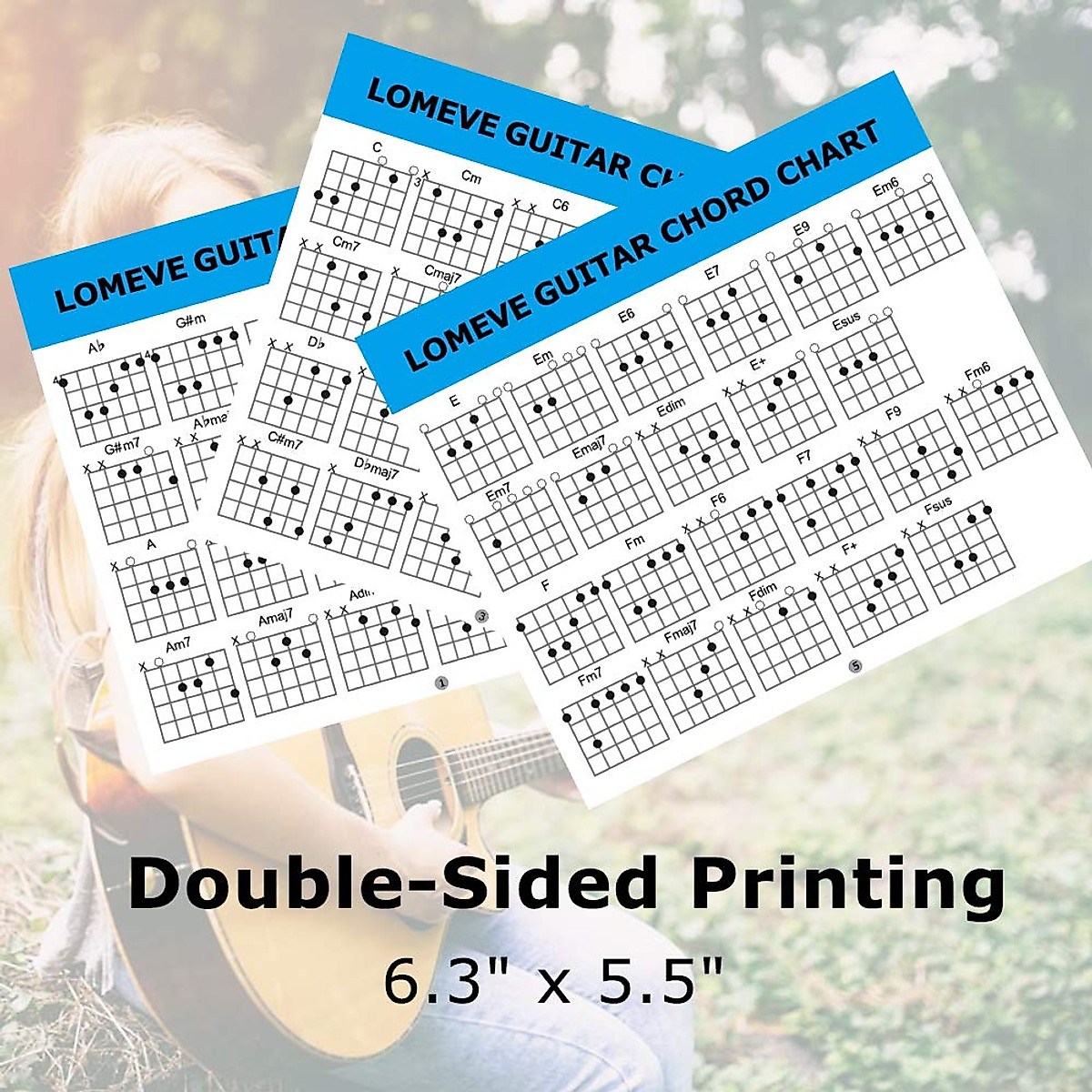 LOMEVE Guitar Accessories Kit Include Acoustic Strings, Tuner, Capo, 3-in-1 Restring Tool, Picks, Pick Holder, Bridge Pins, Nuts & Saddles, Finger Protector, Chord Chart (58PCS)