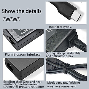 65W USB C Laptop Charger for Lenovo Thinkpad/Yoga/Chromebook Dell Latitude 5000 5420 e5430 7420 2in1 Chromebook 3100 HP Spectre x360, Envy, Chromebook, Elitebook x360, Elite x2 Google Charger Pixel