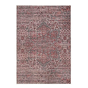 BNM Indoor Area Rug, Non-Slip Backing for Kids or Pets, Entryway, Living Room, Kitchen, Dorm, Bedroom, Hallway, Machine Washable Rugs, Floor Cover, Bohemian Rustic Home Decor, 6' x 9', Teal