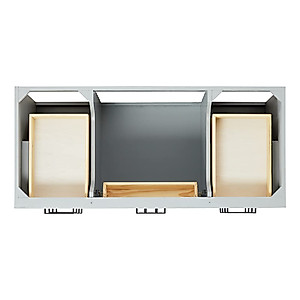 ARIEL Hepburn Bathroom Vanity Base Cabinet 48" Grey, Single Sink Configuration, 2 Soft Closing Doors, 9 Full Extension Dovetail Drawers, Toe Kick, Matte Black