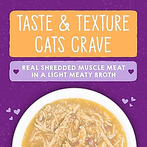 Stella & Chewy’s Carnivore Cravings Savory Shreds Cans – Grain Free, Protein Rich Wet Cat Food – Cage-Free Chicken & Grass-Fed Beef Recipe – (5.2 Ounce Cans, Case of 24)