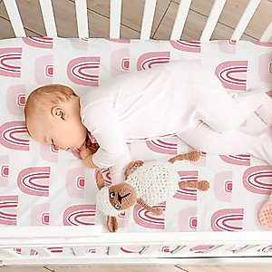 Gllquen Baby Bassinet Sheets 4 Pack, Breathable Cozy Fitted Mattress Sheet, Elastic Travel Crib Fashionable Floral Pattern, Standard Cradle Safe Sheets for Baby Boy Girls 32"X16"(Love)