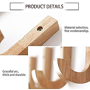 WINGOFFLY Decorative Wooden Hanging Coat Hat Hooks Modern Clothes Wall-Mounted Hanger Rack for Room Decor, Blue