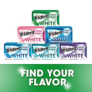 Trident White Spearmint Sugar Free Gum, 9 Pack of 16 Pieces (144 Total Pieces)