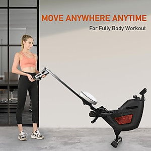 Rowing Machine Folding Magnetic Air Rowing Machines, Indoor Rower Machine for Home Use, 8 Levels Quiet Magnetic & Air Dual Resistance Foldable Rower for Exercise Gyms Training, 250 LBS Max Weight