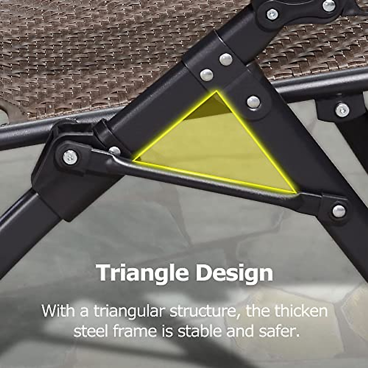 PURPLE LEAF Outdoor Zero Gravity Lounge Chair Patio Wicker Rattan Recliner Chairs Beach Pool Lawn Camping Indoor Office Deck Lounger Chair for Outside Folding Reclining Chair, Bronze