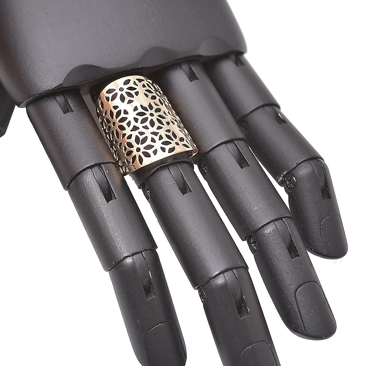 Spinningdaisy Gold Plated Adjustable Wide Filigree Floral Ring