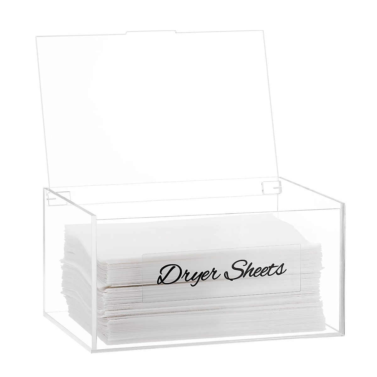 Acrylic Dryer Sheet Container for Laundry Room,Dryer Sheet Holder ,Dryer Sheet Dispenser with Lid for Laundry Storage Containers and Decor,Clear Dryer Sheet Box for Bathroom,Fabric Sheet Holder