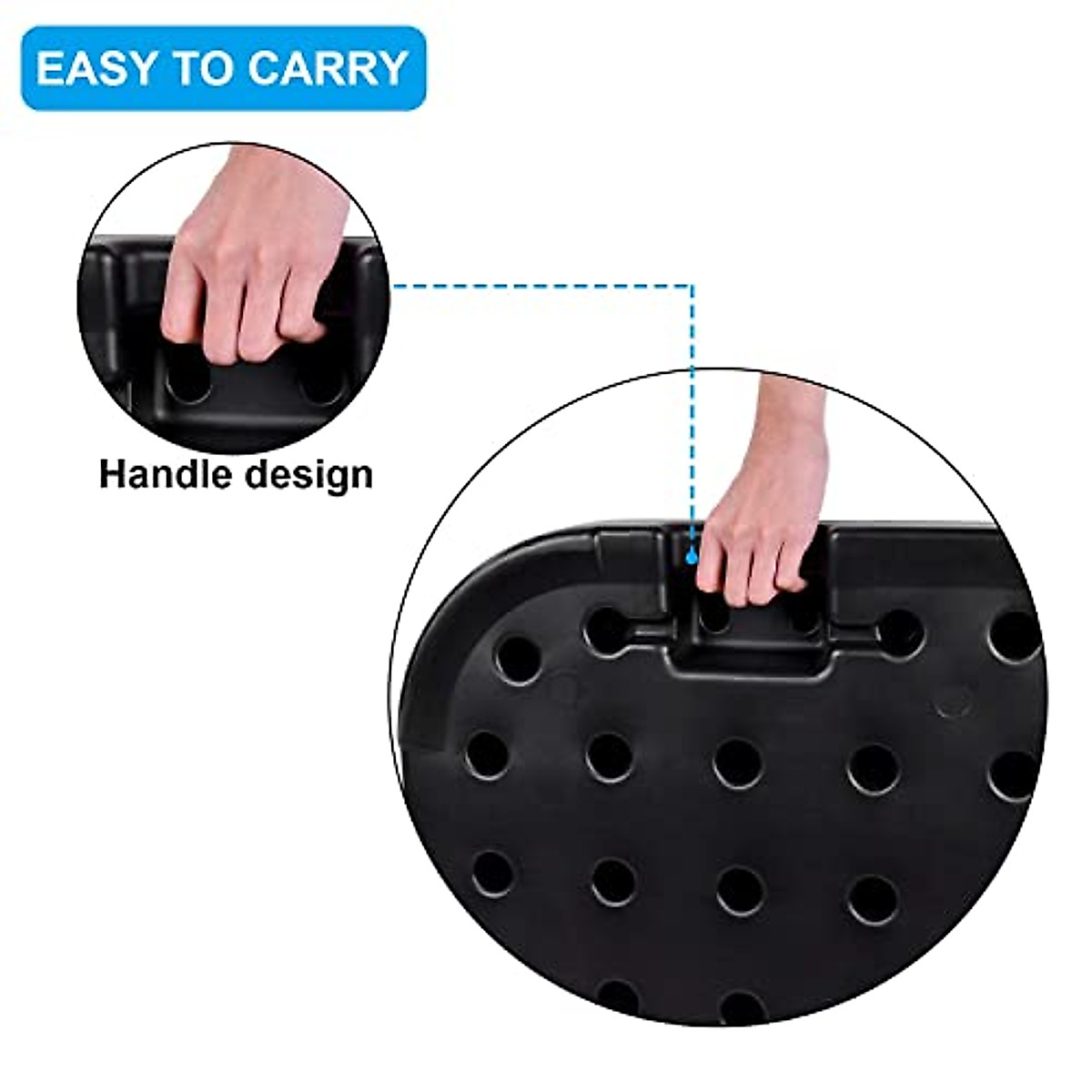 Simple Deluxe 4PCS Cantilever Offset Patio Umbrella Base Square Stands, 176LB Square Shaped Water or 132LB Sand Filled Umbrella Base with U Locking, Black