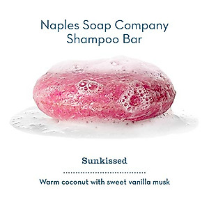 Naples Soap Company Solid Shampoo Bar for All Hair Types – Eco-Friendly, Free of Parabens, Alcohol, Pthalates – Handmade, pH Balanced, Hydrating Haircare, Lasts 50-75 Uses – Sunkissed, 1.75 oz